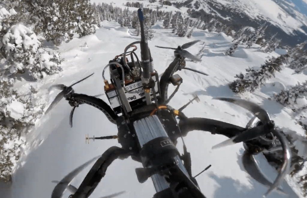 Uncle Toad's Live Racing Drone for Snowboarding Event - DRONELIFE